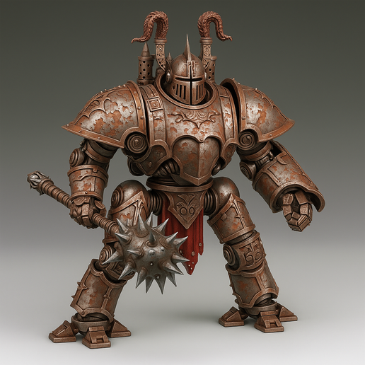 🎲 Iron Knight Grave Sentinel – War-Hammer Mace Titan Boss Miniature ...