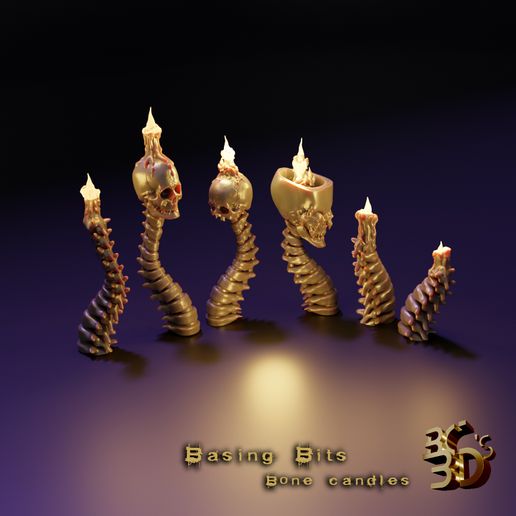 🦴 Basing Bits - Bone candles・ STL File for 3D printing・Cults