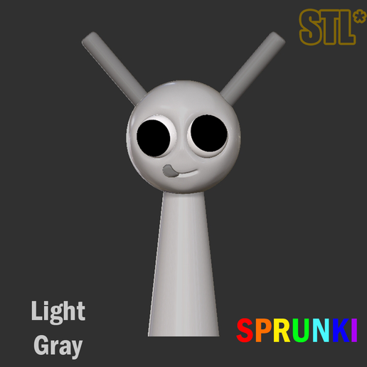 STL file Sprunki Incredibox Light gray Sprunki STL 3D Character Fanart ...