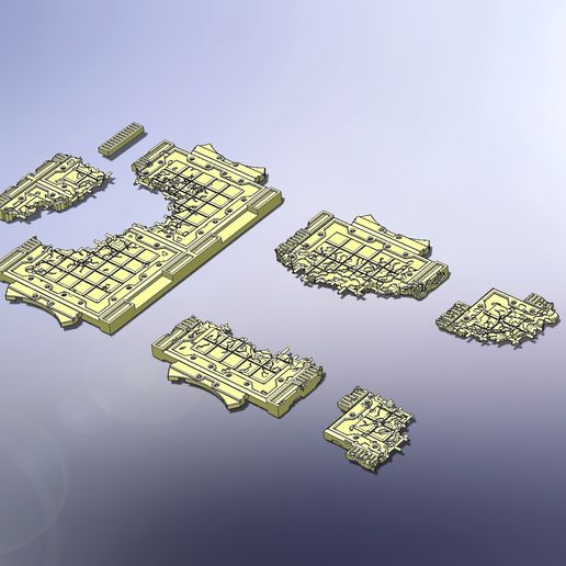 🏛️ ruined walkway tiles for walls and columns 28mm・ 3D File for 3D ...