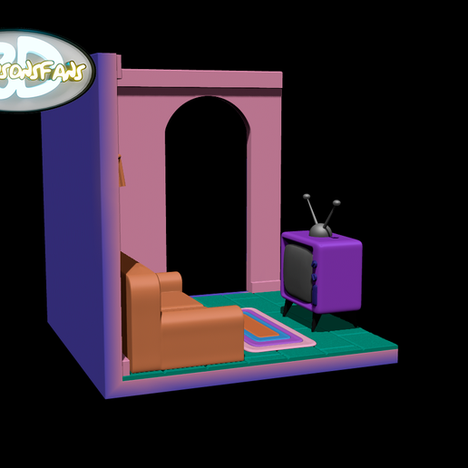 👾 Simpsons Living Room・Archivo STL Gratis para Impresión 3D・Cults
