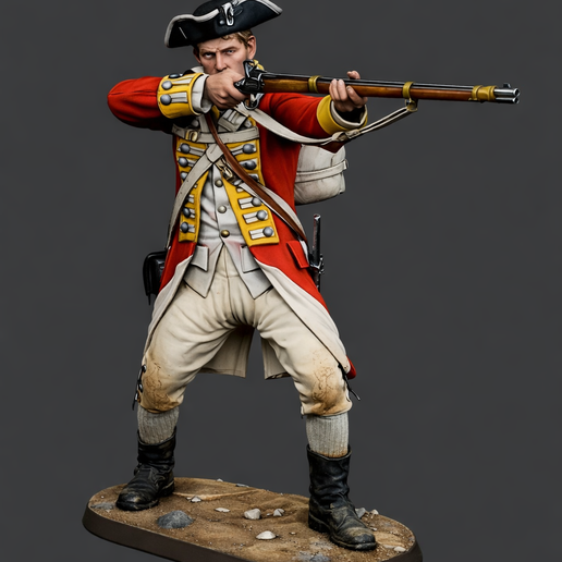 🫡 British Redcoat Infantryman STL | 18th Century English Soldier ...