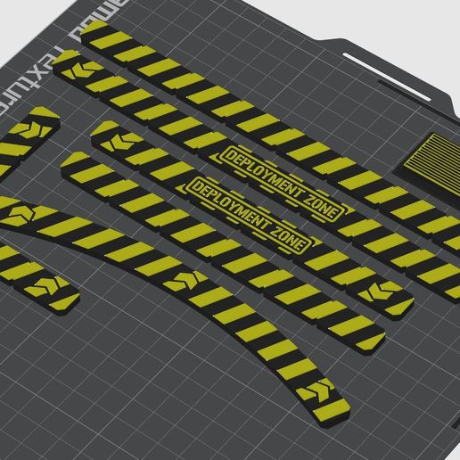 ♟ Wargame Deployment Zone Markers, Hazard Stripe Style・ STEP File for ...