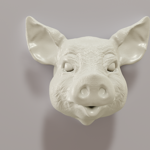 STL file Pig head wall mount STL 🐖 ・3D print design to download・Cults