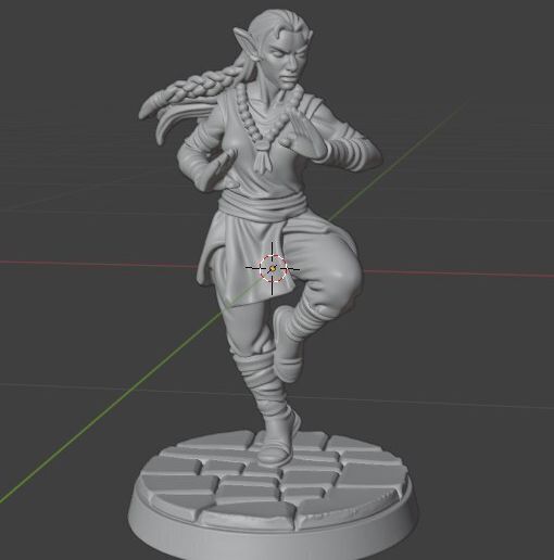 🧝 dnd elf female monk・ STL File for 3D printing・Cults
