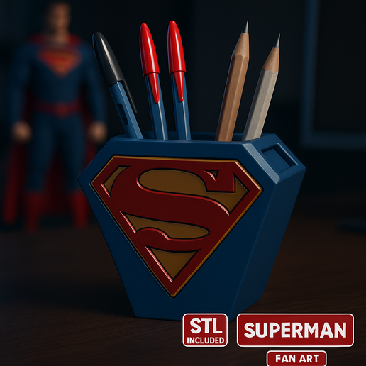 🦸‍♂️ Superman James Gunn Pen Holder Pencil Holder Geek・ STL File for 3D ...