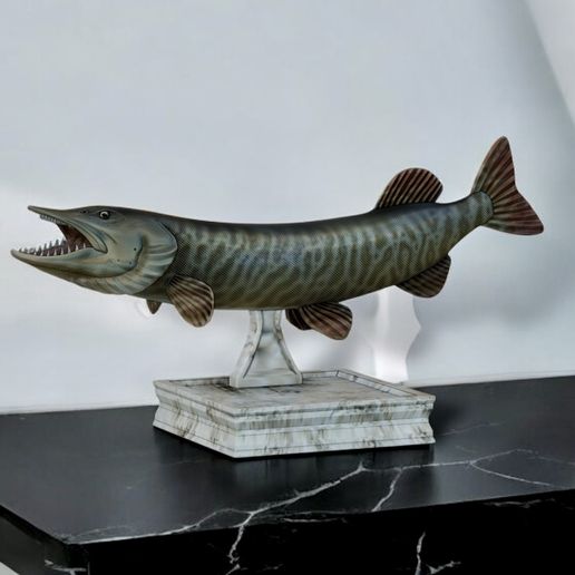 STL file fish pike muskellunge muskie / Esox masquinongy in motion 2 ...