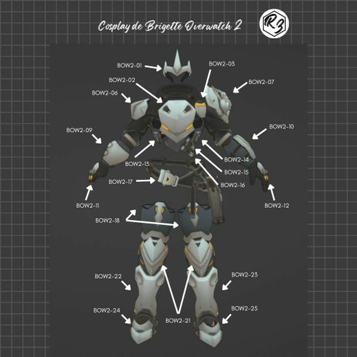 🎮 Cosplay Brigitte Overwatch 2・ 3D File for ・Cults