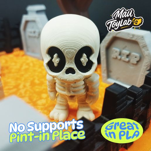 💀 Flexi Skeleton - Adorable Spooky Articulated Print-in-Place 3D Model ...
