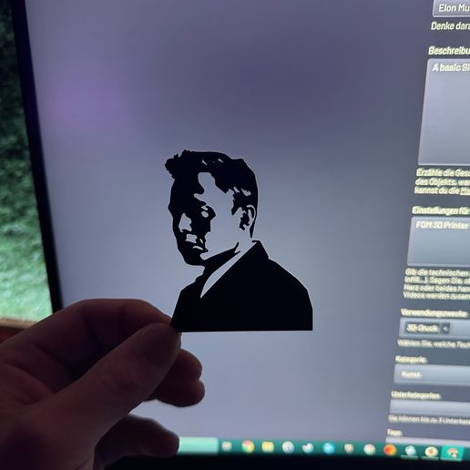Бесплатный STL файл Elon Musk Silhouette Portrait 👤 ・3D-печатная модель ...