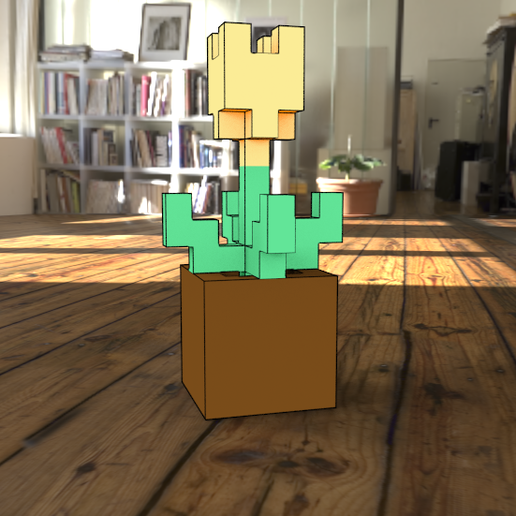 🌸 MINECRAFT -- MINECRAFT FLOWER -- WITH POT -- MODEL Nº7 🌸・ STL File ...