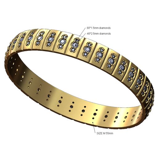 3d diamond bracelet pattern