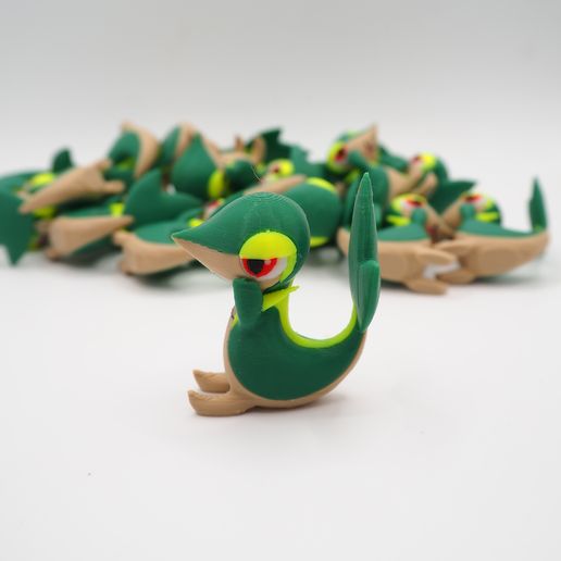 🐉 Snivy Pokemon (No support - 3MF included)・ STL File for 3D printing・Cults
