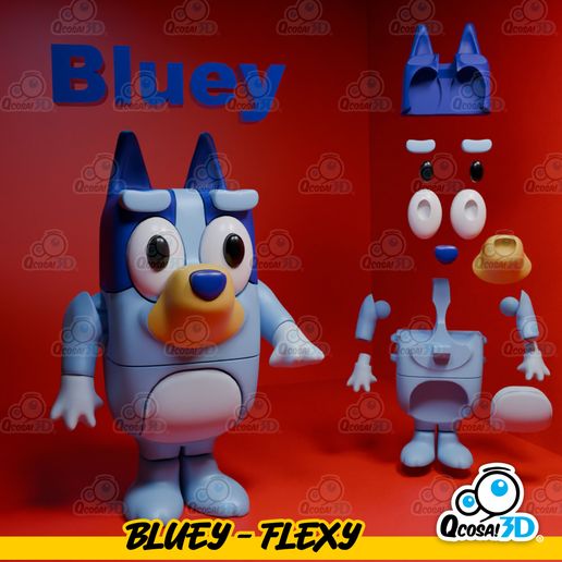 🎨 BLUEY FLEXY・ STL File for 3D printing・Cults
