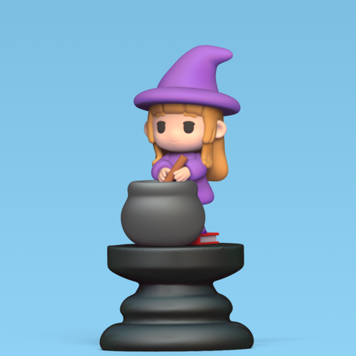 🎃 Halloween Chess - Witch・ 3D File for ・Cults