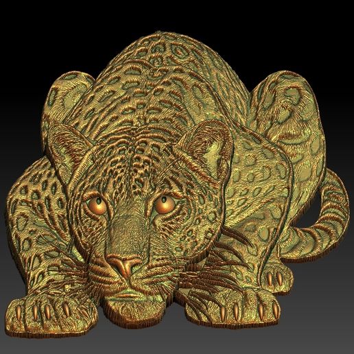 🐆 Leopard CNC Relief Model・ STL File for 3D printing・Cults