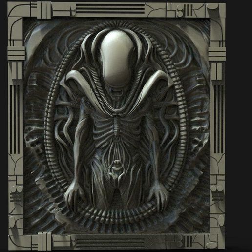 👽 Alien Xenomorph CNC・ STL File for ・Cults