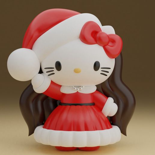 STL file Hello kitty Christmas 👋 ・3D printer model to download・Cults