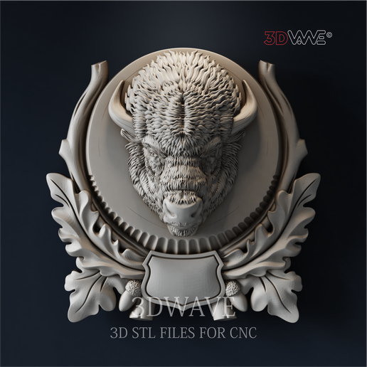 🦬 BISON HEAD 3d stl file for CNC・ STL File for CNC machining - Laser ...