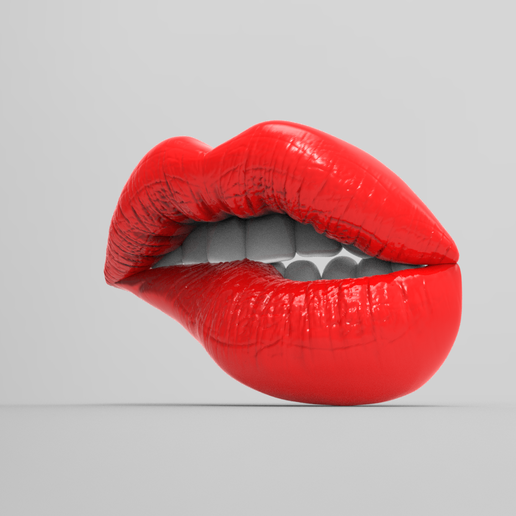 STL file lip biting wall model 😘 (OBJ)・3D printable design to download ...