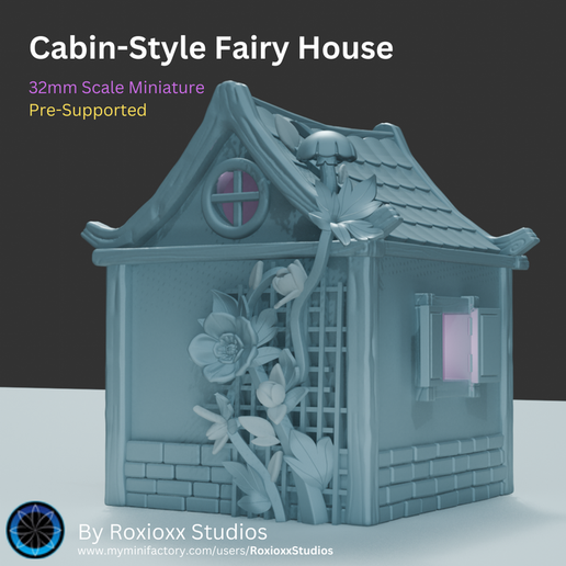 🧚 Cabin-Style Fairy House・ 3D File for 3D printing・Cults