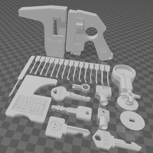 🔒 professional lock pick set・ STL File for 3D printing and CNC ...
