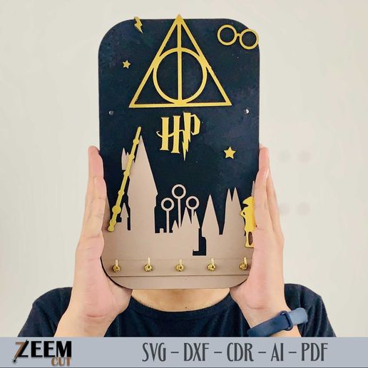 🔑 Set of 3 Harry Potter and the Deathly Hallows, Winged Key, Laser Cut ...