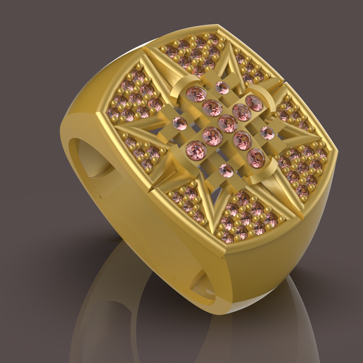 arquivo STL Gents Cross Ring - 0022 (OBJ)・modelo de impressão 3D para download・Cults
