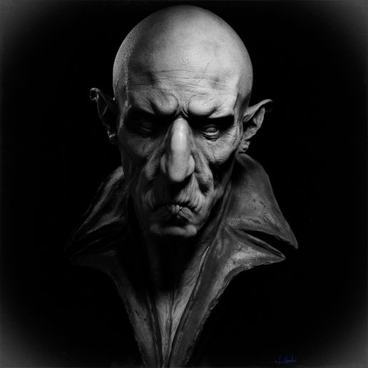 STL file Nosferatu Bust 3D printable STL 135mm scale - Premium statue 👤 ...