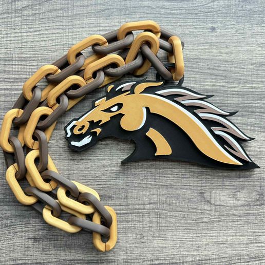 🤠 Western Michigan Broncos Logo Oversized Necklace, Pendant Chain・ 3D ...