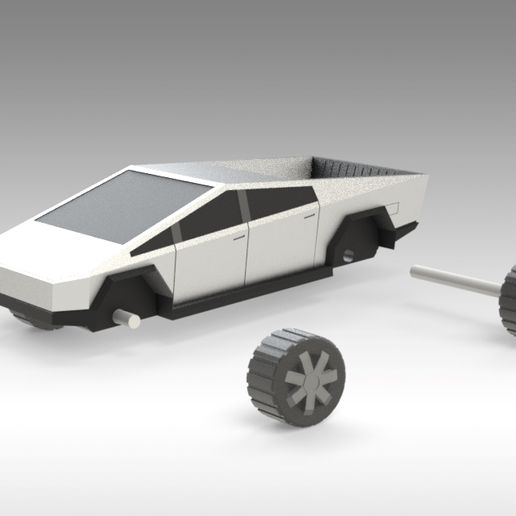 🚚 TESLA Cybertruck 3D PRINTED MODEL - SPINNING WHEELS・Free STL File for ...