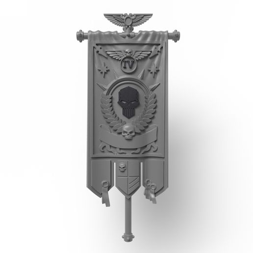 ⚔️ Iron Warriors banner 30k・Free STL File for 3D printing・Cults