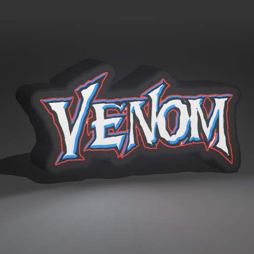 🔦 Venom Lightbox Lamp Sign・Free 3MF File for 3D printing・Cults