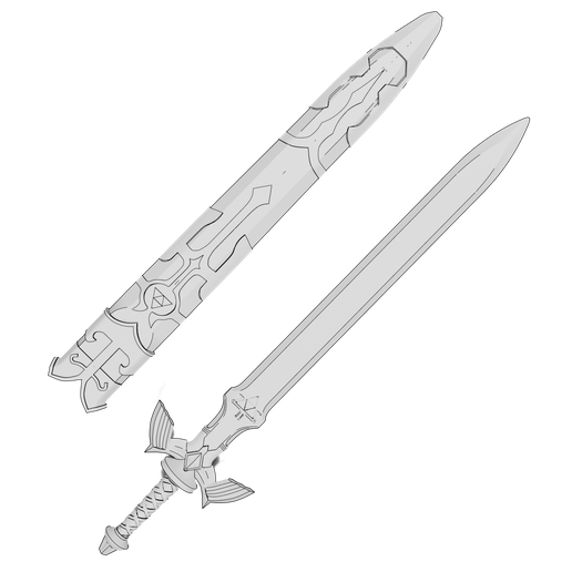 🗡️ Master Sword and Sheath・ STL File for 3D printing・Cults