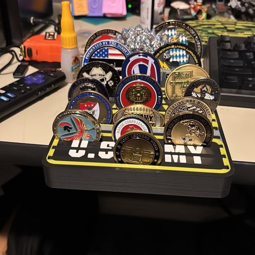 🪙 U.S. Army challenge coin holder・ OBJ File for 3D printing・Cults