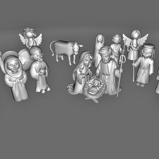 👾 Chrismas crib statue・ STL File for 3D printing・Cults