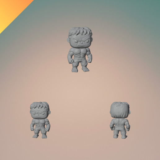 🐉 Hulk Funko Style Marvel STL GLB Chibi Figure for 3D Printing・ STL ...