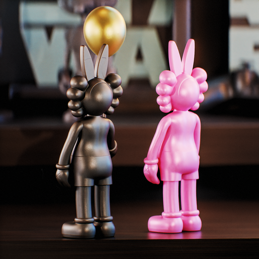 Archivo STL "Kaws rabbit" and "Kaws rabbit with balloon" Unique design ...