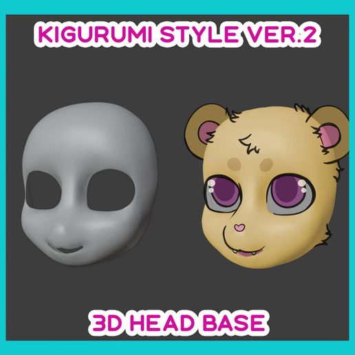 🗿 3D Printable Kigurumi Style Slim Kemono Fursuit Base ver.2・ STL File ...