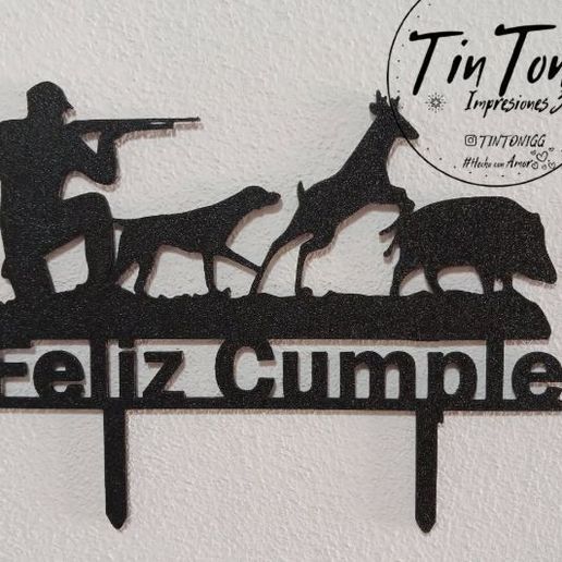 STL file Happy Birthday Cake Topper Happy Birthday Hunter 🎂 ・3D print ...