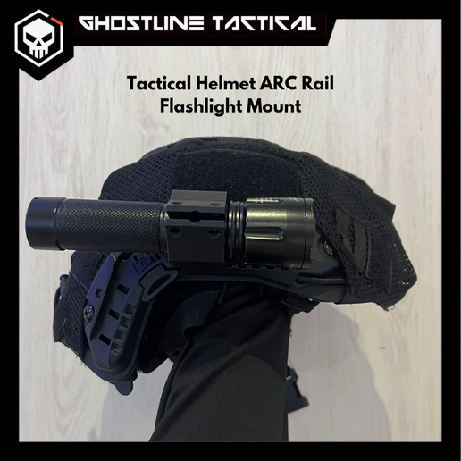 🪖 Tactical Helmet ARC Rail Flashlight Mount Airsoft Accessory・Free STL ...