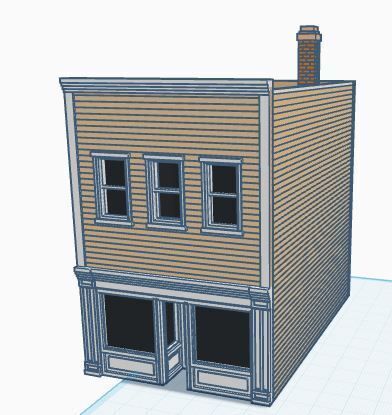 🤏 HO Scale small commercial building "The Young Building"・ STL File for ...