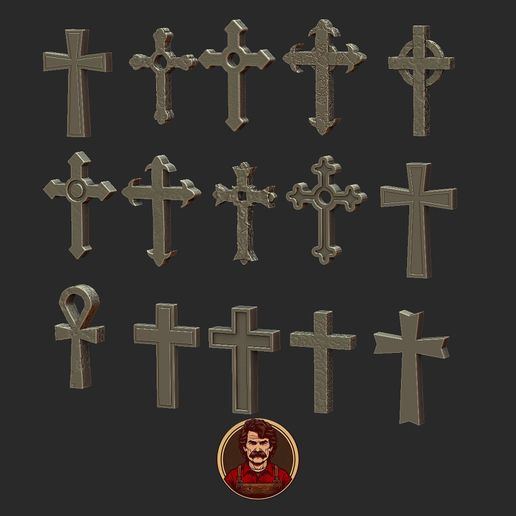 Cross Bits, Catholic Crosses・ STL File for 3D printing・Cults