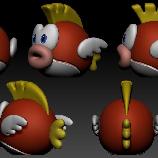 STL file CheepCheep Mario 🐉 ・Template to download and 3D print・Cults