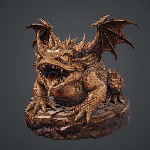 🐸 Frog Dragon Hybrid Monster STL - Fantasy Toad Dragon 3D Print Model ...