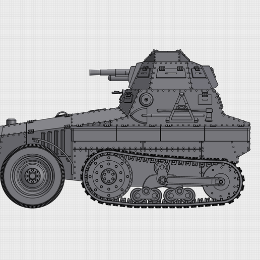 🦸 1-35 scale French interwar halftrack, Schneider AMC P16 M29・ STL File ...