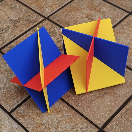 📐 Three Intersecting Planes・ STL File for 3D printing・Cults