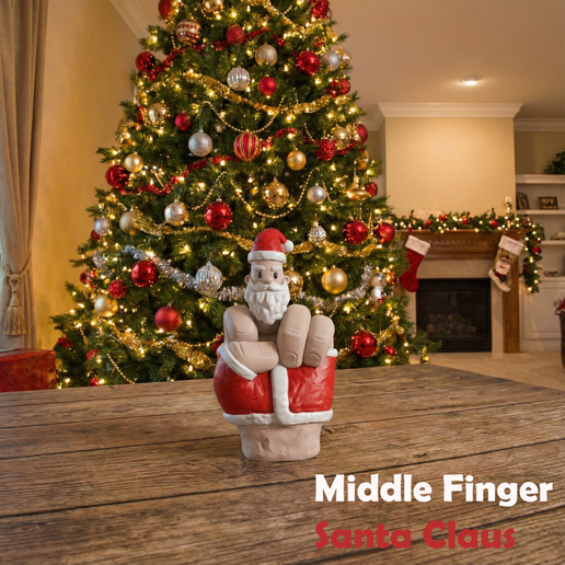 🎅 Middle Finger Santa Claus – Funny Christmas Decor | 3D Printable ...