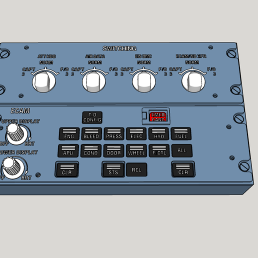 🎛️ A320 ECAM CONTROL PANEL & SWITCHING PANEL・ 3D File for 3D printing ...