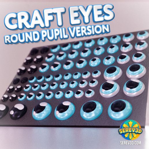 👀 Printable Craft Eyes - Cabochon Glass Eye Replacement Set, Fast Batch ...